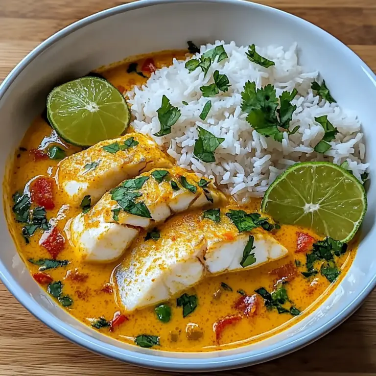 Coconut Lime Fish Curry with Jasmine Rice